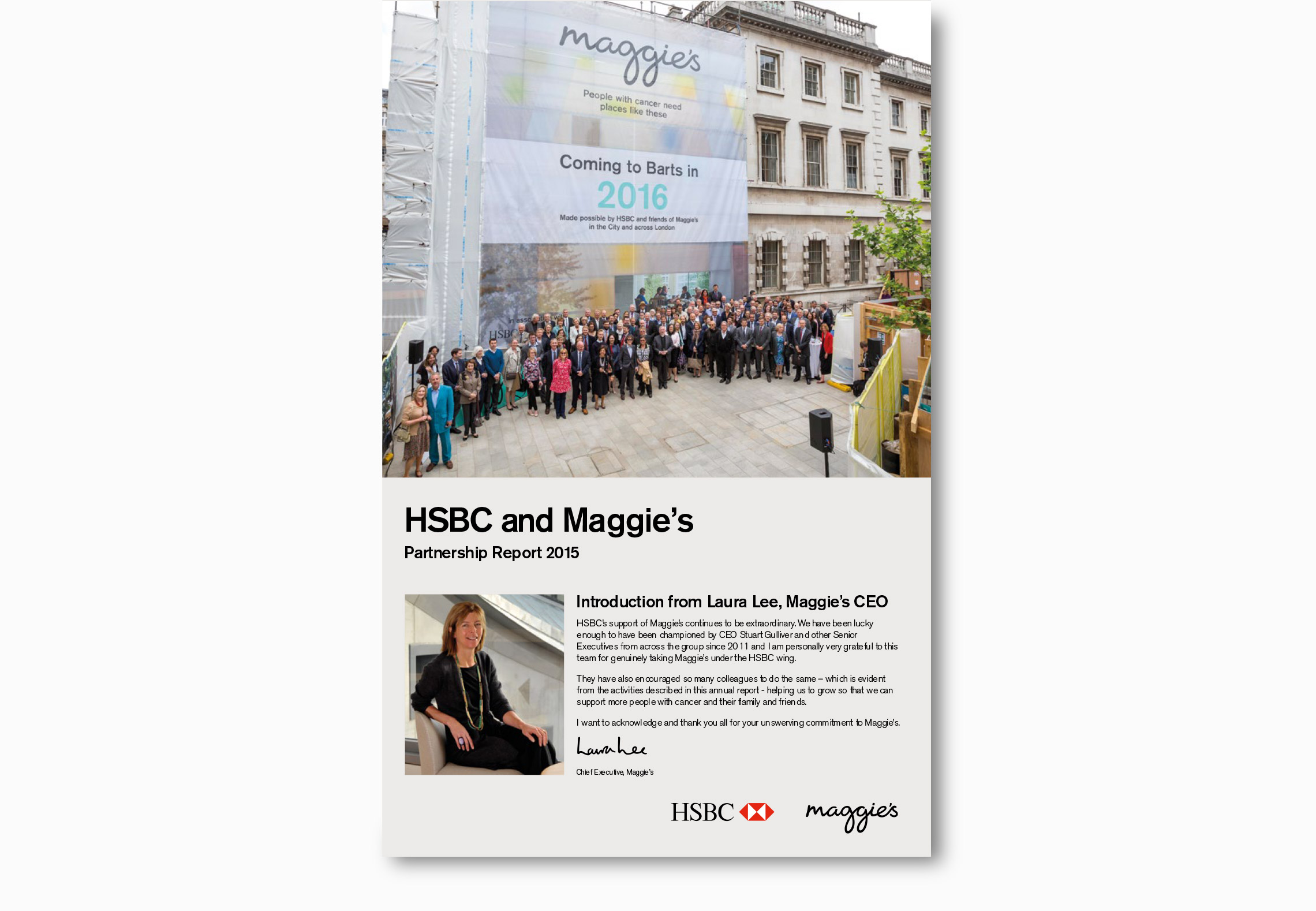 Maggie's - HSBC Partnership Report | The Brown Studio